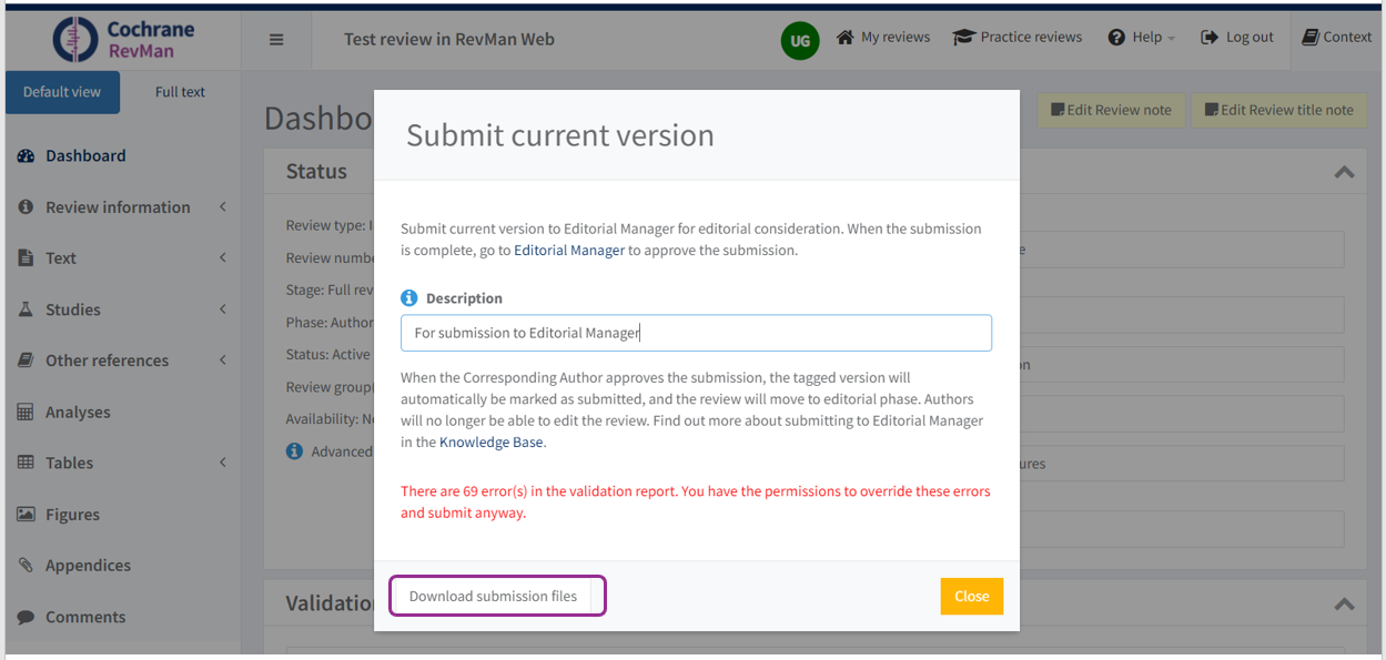 Submit a version to Editorial Manager