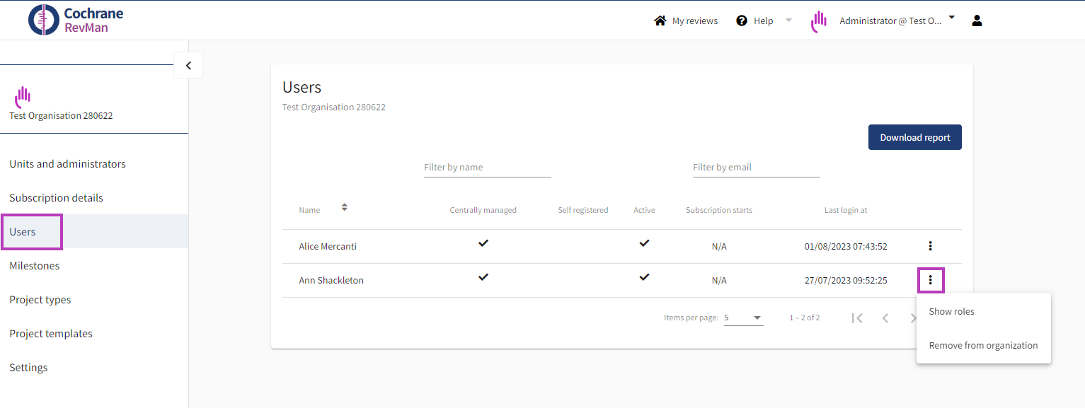 View subscription details for my organization - RMW Knowledge Base